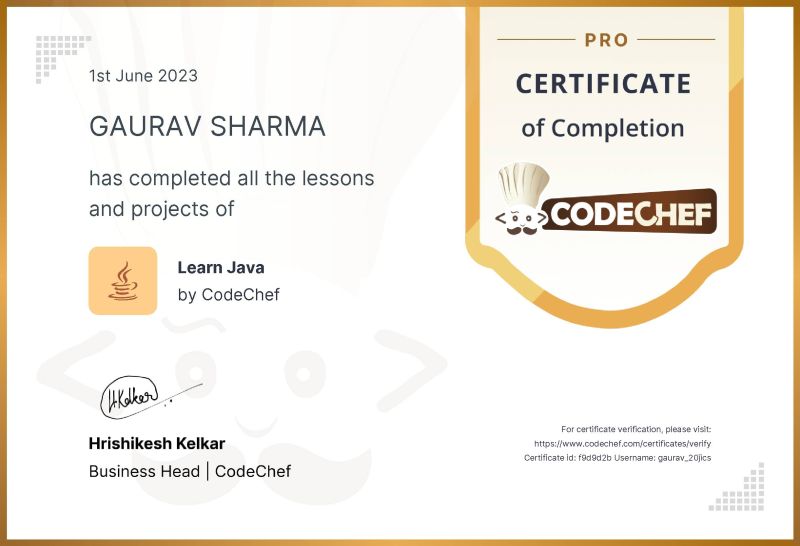 GAURAV SHARMA on LinkedIn: #java #codechef GAURAV SHARMA on LinkedIn: #java #codechef