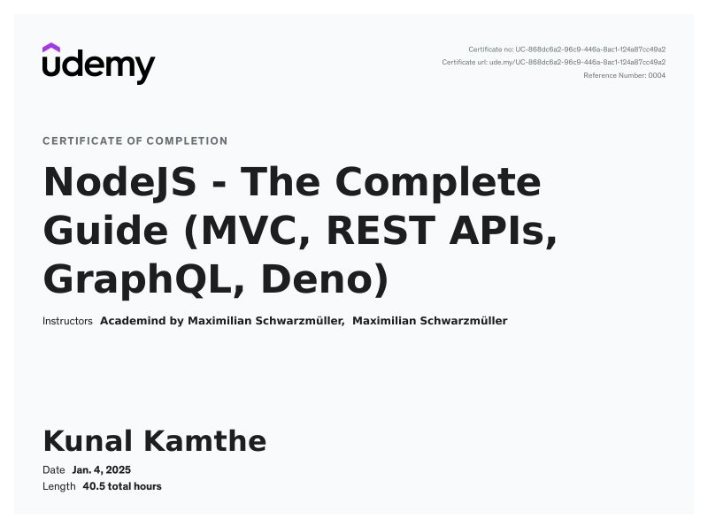 Kunal Kamthe on LinkedIn: #nodejs #backenddevelopment #learning Kunal Kamthe on LinkedIn: #nodejs #backenddevelopment #learning