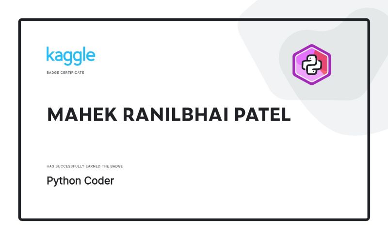 #kaggle #machinelearning #datascience #python #ai | Mahek Patel #kaggle #machinelearning #datascience #python #ai | Mahek Patel