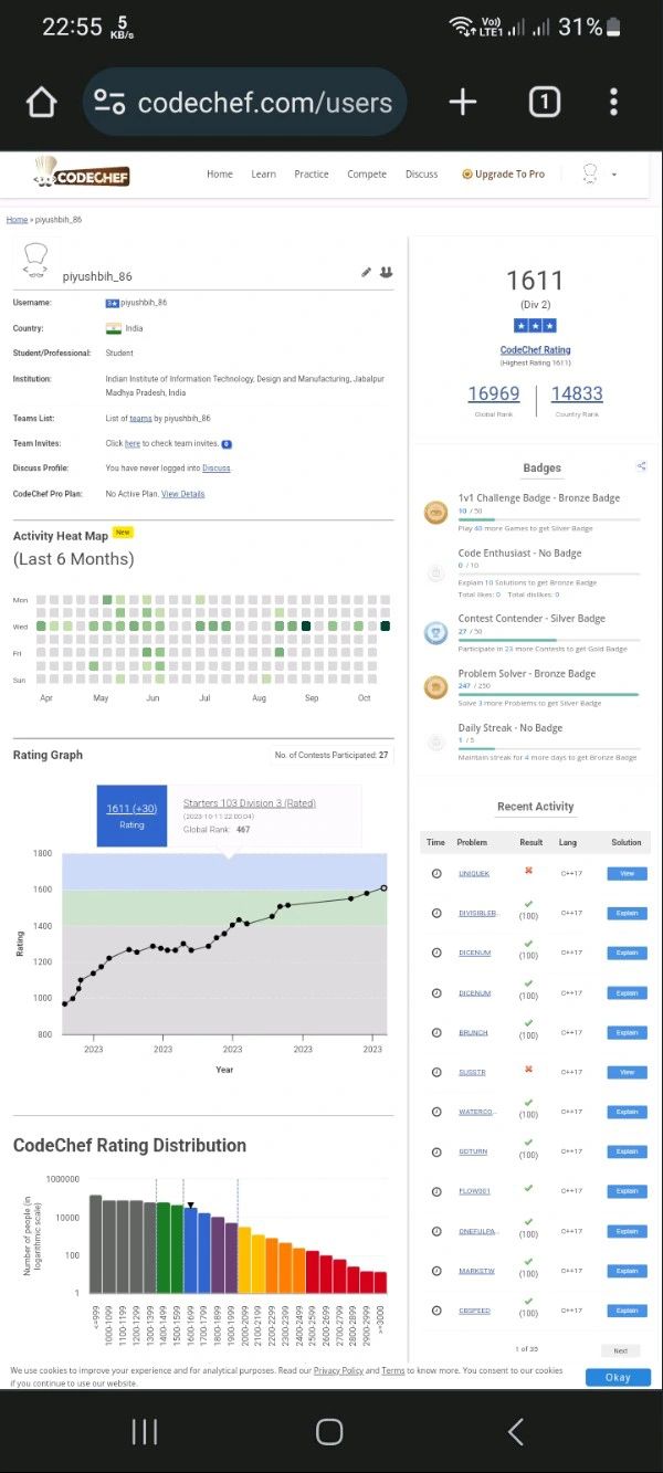 Piyush Bihani on LinkedIn: #codechef #competitiveprogramming #cp | 42 ... Piyush Bihani on LinkedIn: #codechef #competitiveprogramming #cp | 42 ...