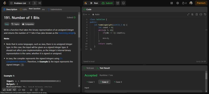My solution to Hamming Weight problem on LeetCode | Imran Alam posted ... My solution to Hamming Weight problem on LeetCode | Imran Alam posted ...