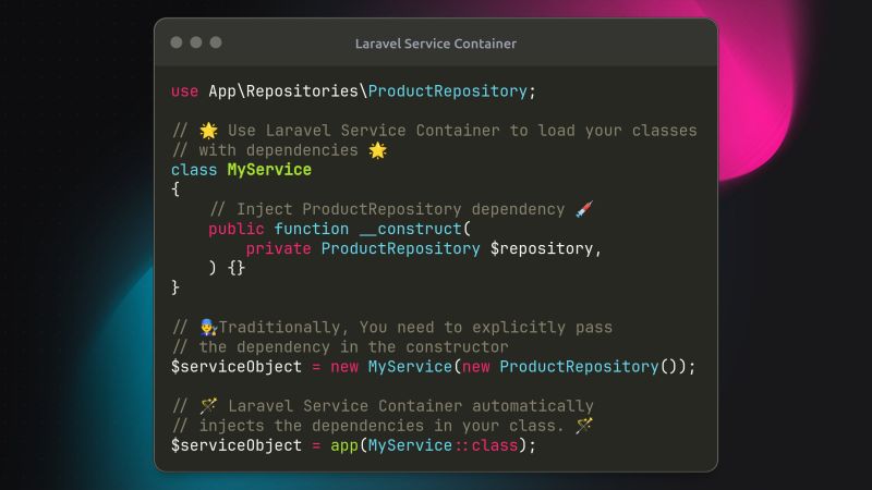 How to use Service Containers in Laravel | Mitesh Viras posted on the ... How to use Service Containers in Laravel | Mitesh Viras posted on the ...