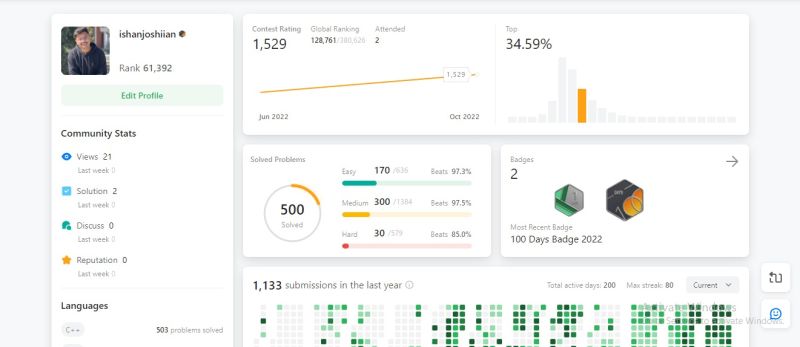 Ishan Joshi on LinkedIn: #leetcode #coding #programming #achievement # ... Ishan Joshi on LinkedIn: #leetcode #coding #programming #achievement # ...