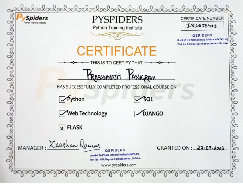 Prasannajit panigrahi on LinkedIn: #pythondeveloper #sql #django #webtech Prasannajit panigrahi on LinkedIn: #pythondeveloper #sql #django #webtech