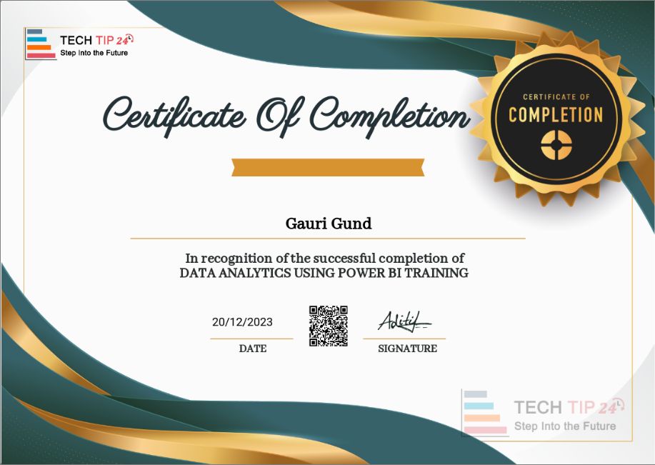 Completed Data Analytics with Aditi Gupta and TechTip24 | Gauri Gund ... Completed Data Analytics with Aditi Gupta and TechTip24 | Gauri Gund ...