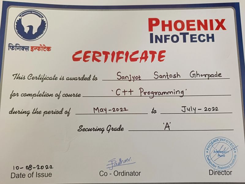 #cplusplus #programming #certification #learningandgrowing | Sanjyot ... #cplusplus #programming #certification #learningandgrowing | Sanjyot ...