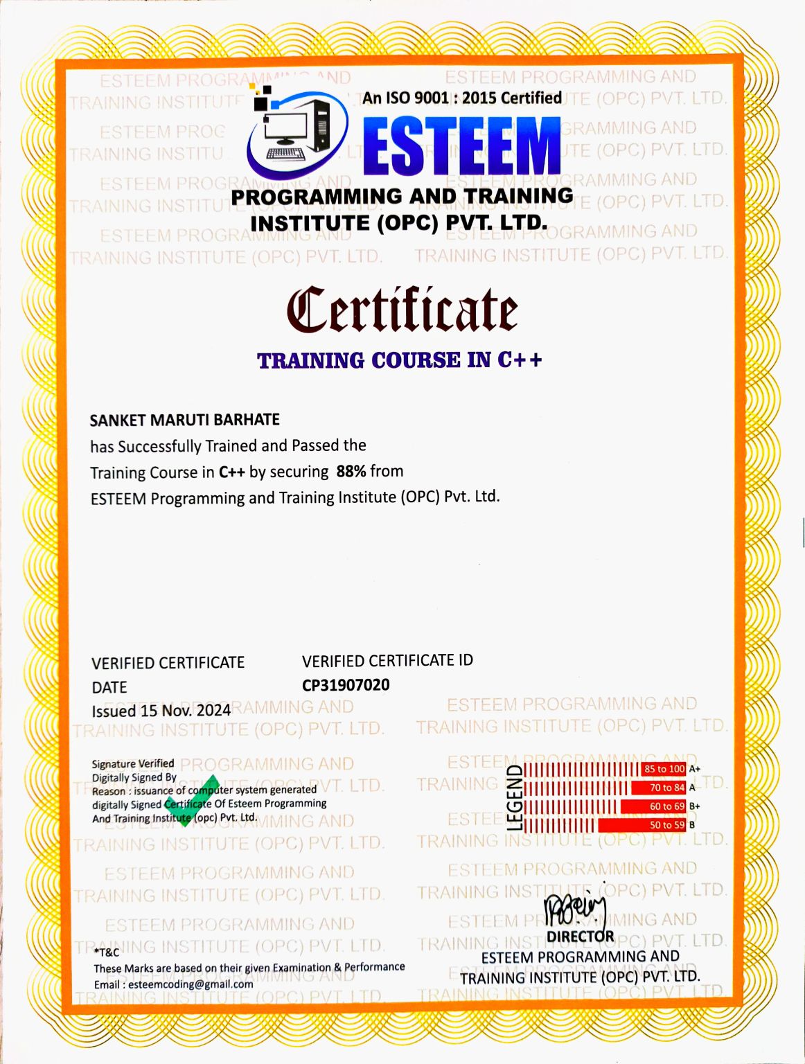 Sanket Barhate on LinkedIn: #cplusplus #programming #certificate # ... Sanket Barhate on LinkedIn: #cplusplus #programming #certificate # ...