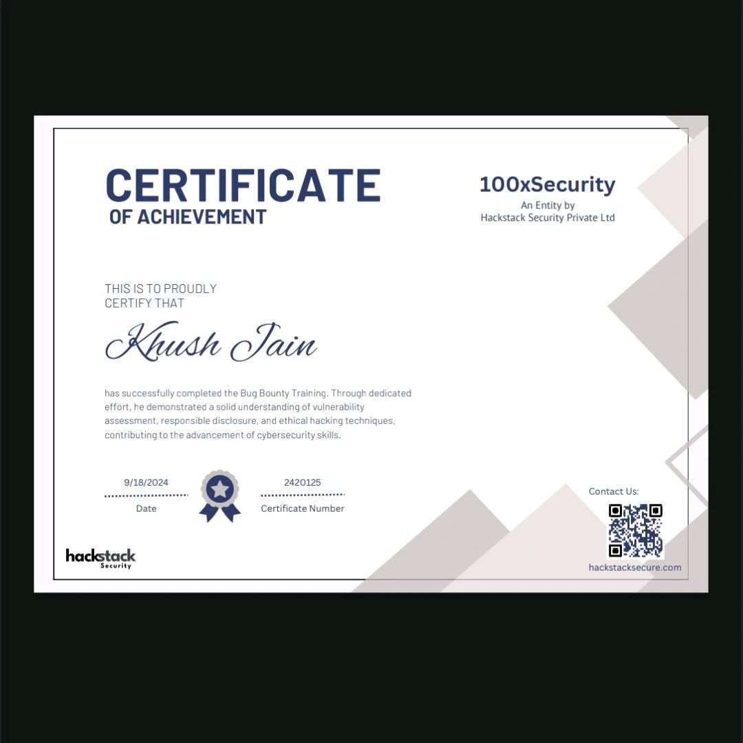 KHUSH JAIN on LinkedIn: #100xsecurity #bugbounty #ethicalhakcing KHUSH JAIN on LinkedIn: #100xsecurity #bugbounty #ethicalhakcing