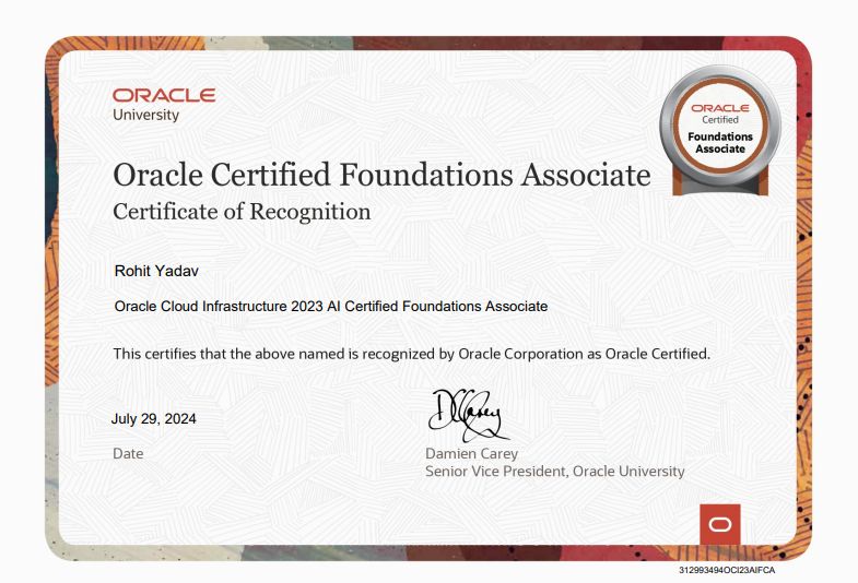 Completed cloud and AI certification | Rohit Yadav Mudra posted on the ... Completed cloud and AI certification | Rohit Yadav Mudra posted on the ...