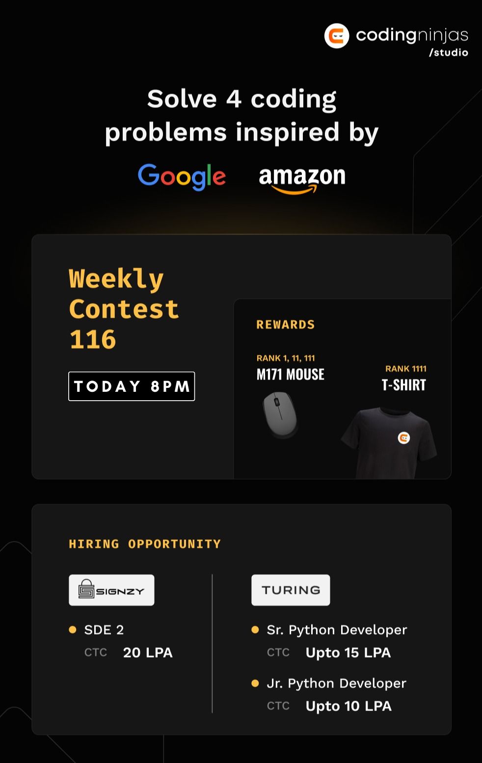 #cncontest #codingninjas #weeklycontest #logitech #m171 #prizes ... #cncontest #codingninjas #weeklycontest #logitech #m171 #prizes ...