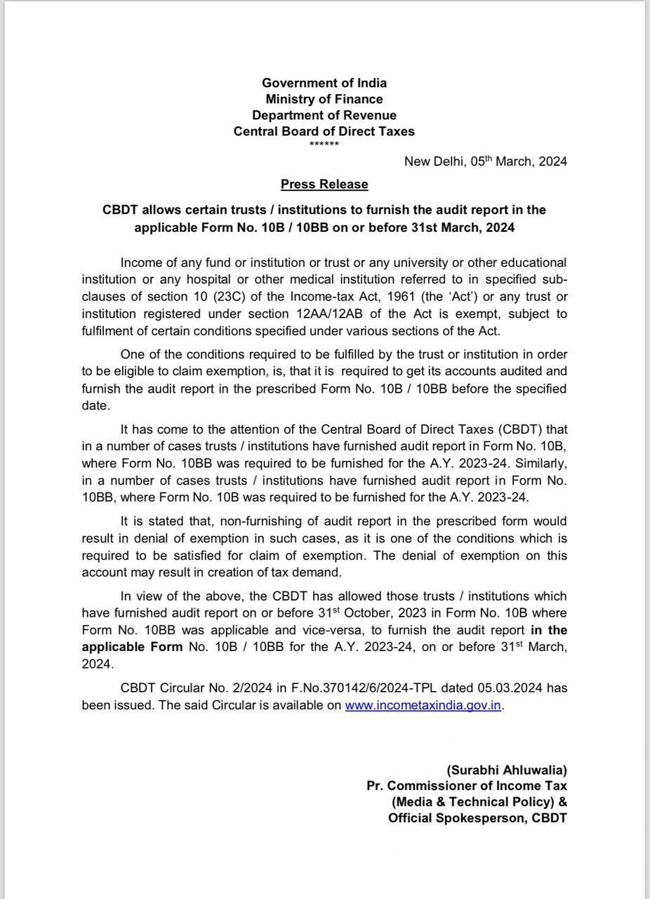 Vipul Pasad on LinkedIn: CBDT, vide Circular No. 2/2024 dt. Mar 5, 2024 ... Vipul Pasad on LinkedIn: CBDT, vide Circular No. 2/2024 dt. Mar 5, 2024 ...