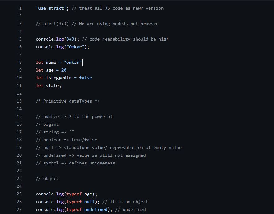 Omkar Shinde on LinkedIn: #javascript #codingadventure #datatypes #day2 Omkar Shinde on LinkedIn: #javascript #codingadventure #datatypes #day2