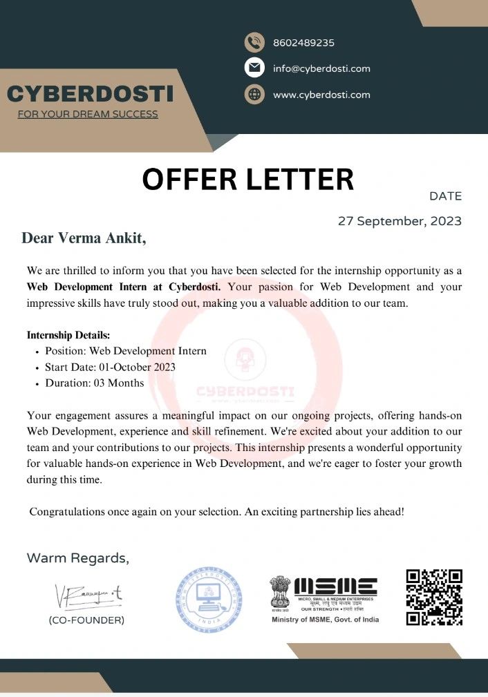 Ankit Verma on LinkedIn: #webdevelopment #cyberdosti #newjourney Ankit Verma on LinkedIn: #webdevelopment #cyberdosti #newjourney