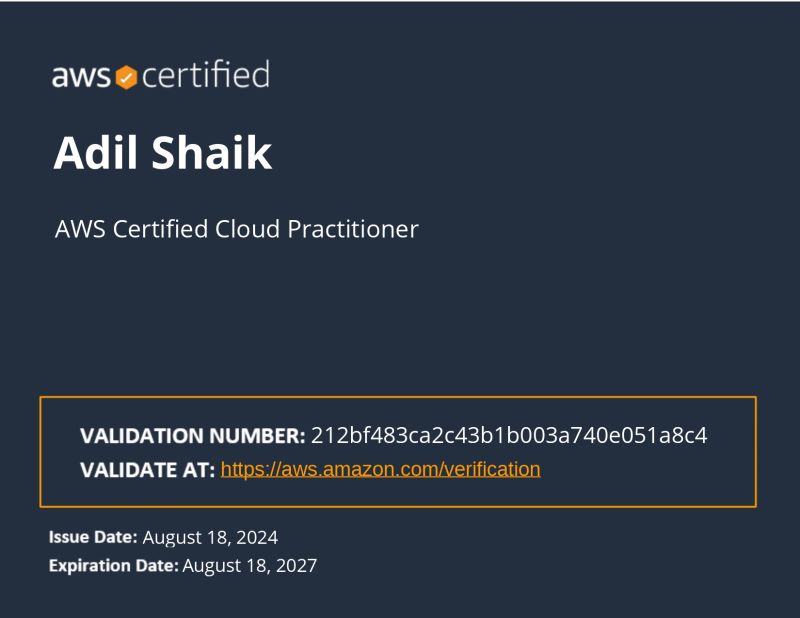 Shaik Adil on LinkedIn: #aws #cloudcomputing #certification # ... Shaik Adil on LinkedIn: #aws #cloudcomputing #certification # ...