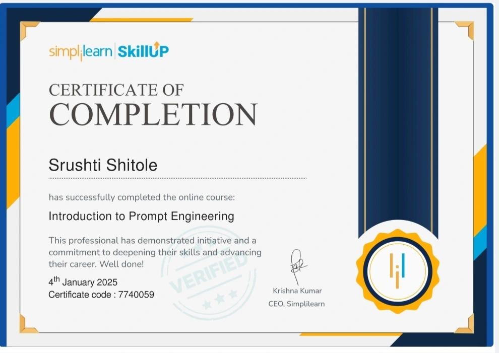 Srushti Shitole on LinkedIn: #promptengineering #ai #continuouslearning Srushti Shitole on LinkedIn: #promptengineering #ai #continuouslearning