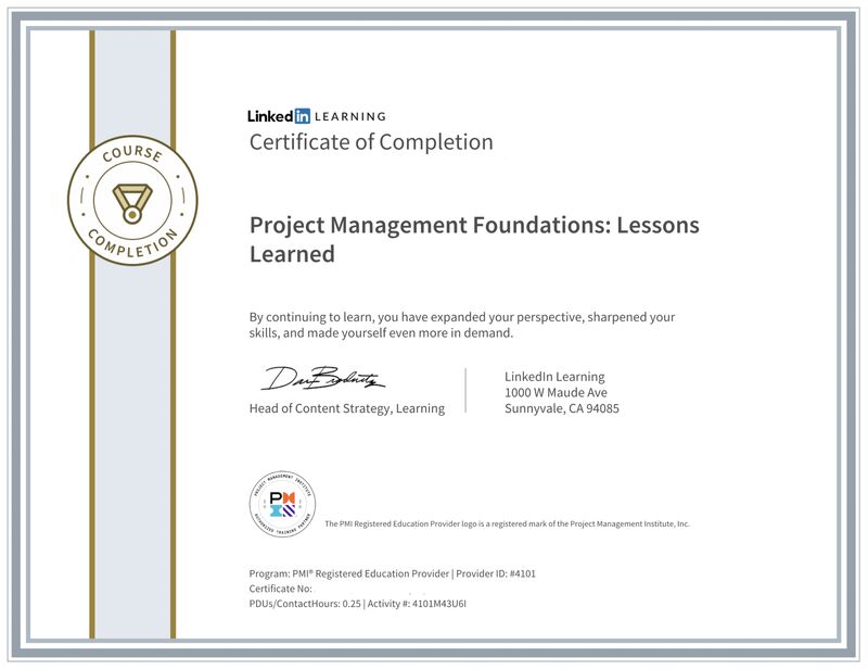 Project Management Foundations: Lessons Learned on LinkedIn: # ... Project Management Foundations: Lessons Learned on LinkedIn: # ...