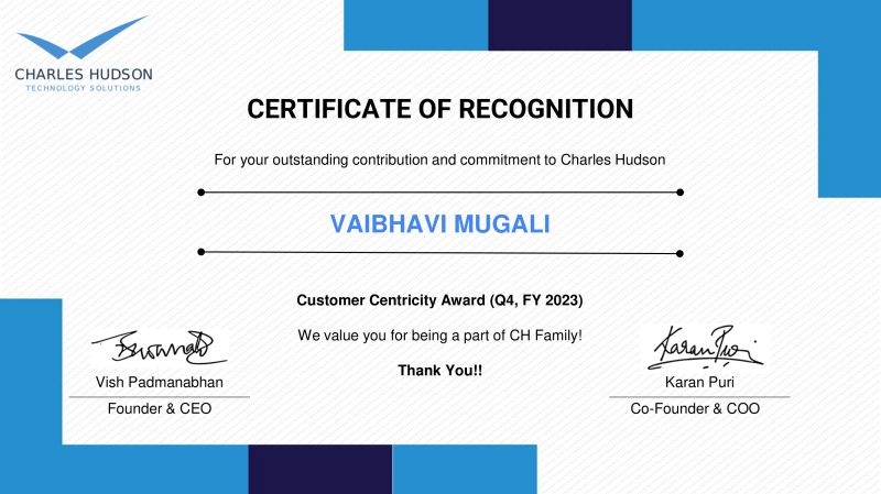 Vaibhavi Mugali on LinkedIn: Thank you very much for this recognition ... Vaibhavi Mugali on LinkedIn: Thank you very much for this recognition ...