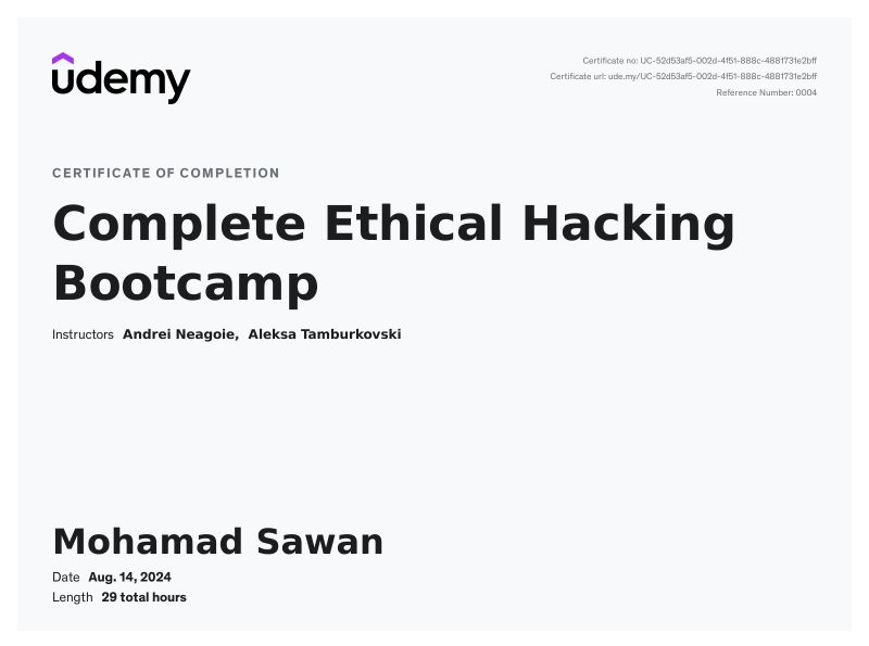 Mohamad Sawan on LinkedIn: #ethicalhacking #cybersecurity # ... Mohamad Sawan on LinkedIn: #ethicalhacking #cybersecurity # ...