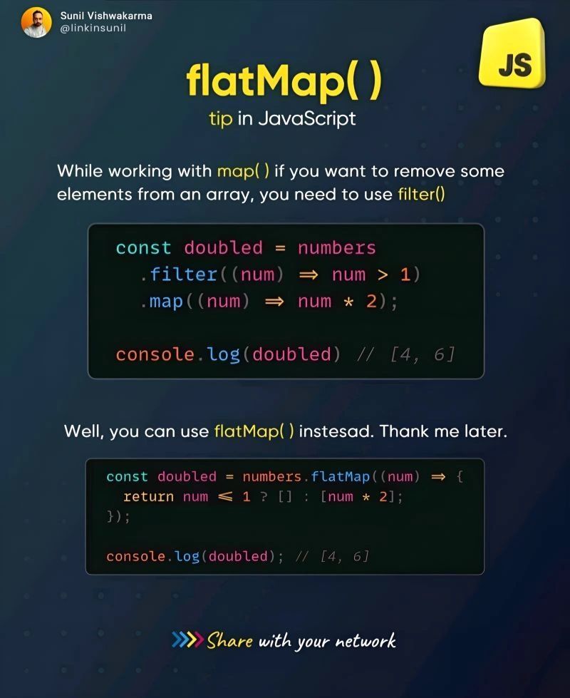 How flatMap transforms arrays in JavaScript | Amar Waheed posted on the ... How flatMap transforms arrays in JavaScript | Amar Waheed posted on the ...