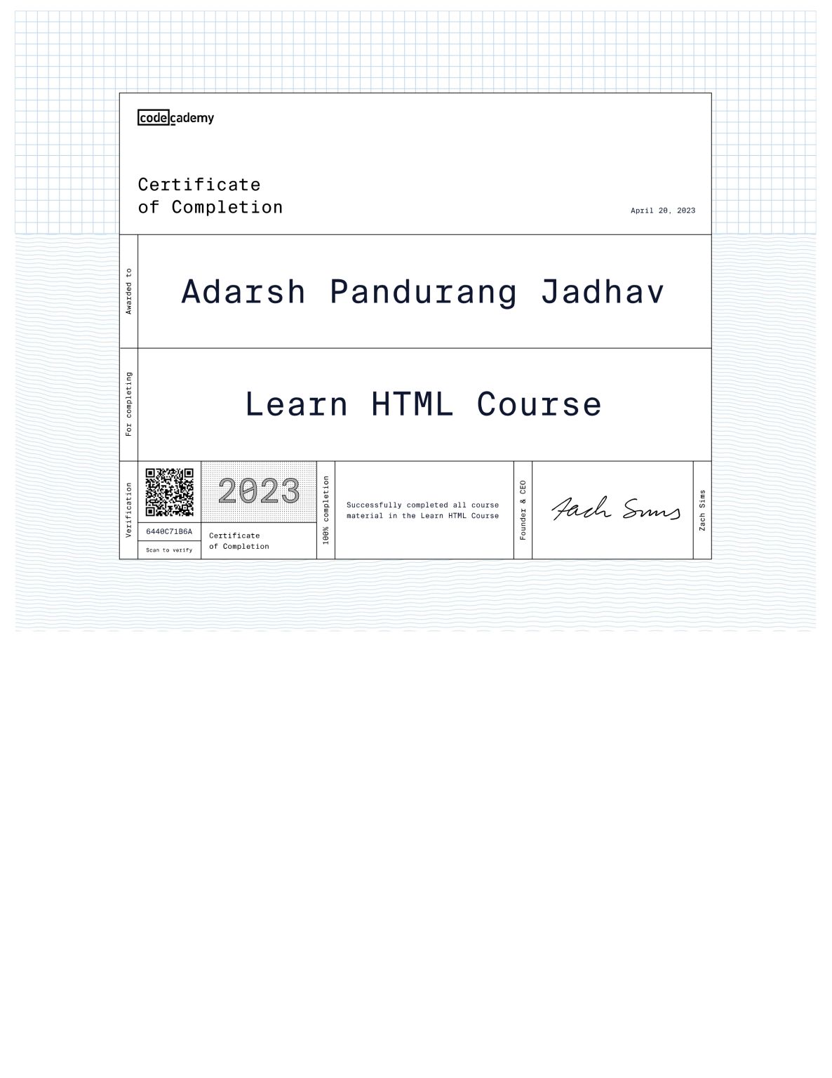 Adarsh Jadhav on LinkedIn: #html #codecademy #generationindia # ... Adarsh Jadhav on LinkedIn: #html #codecademy #generationindia # ...