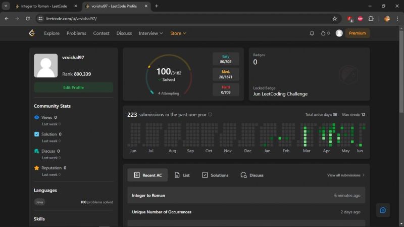 Resolved 100 questions on LeetCode | Vishal V.C. posted on the topic ... Resolved 100 questions on LeetCode | Vishal V.C. posted on the topic ...