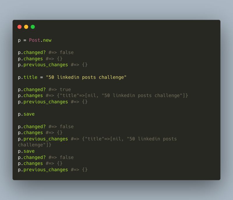 Rohit Joshi on LinkedIn: #rails #ruby #activemodeldirty #techtips # ... Rohit Joshi on LinkedIn: #rails #ruby #activemodeldirty #techtips # ...