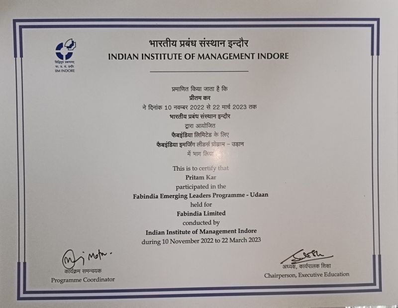 PRITAM KAR on LinkedIn: Completed Emerging Leadership Program from 'IIM ... PRITAM KAR on LinkedIn: Completed Emerging Leadership Program from 'IIM ...