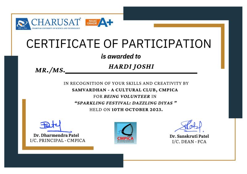 Hardi Joshi on LinkedIn: #samvardhan #charusatuniversity Hardi Joshi on LinkedIn: #samvardhan #charusatuniversity