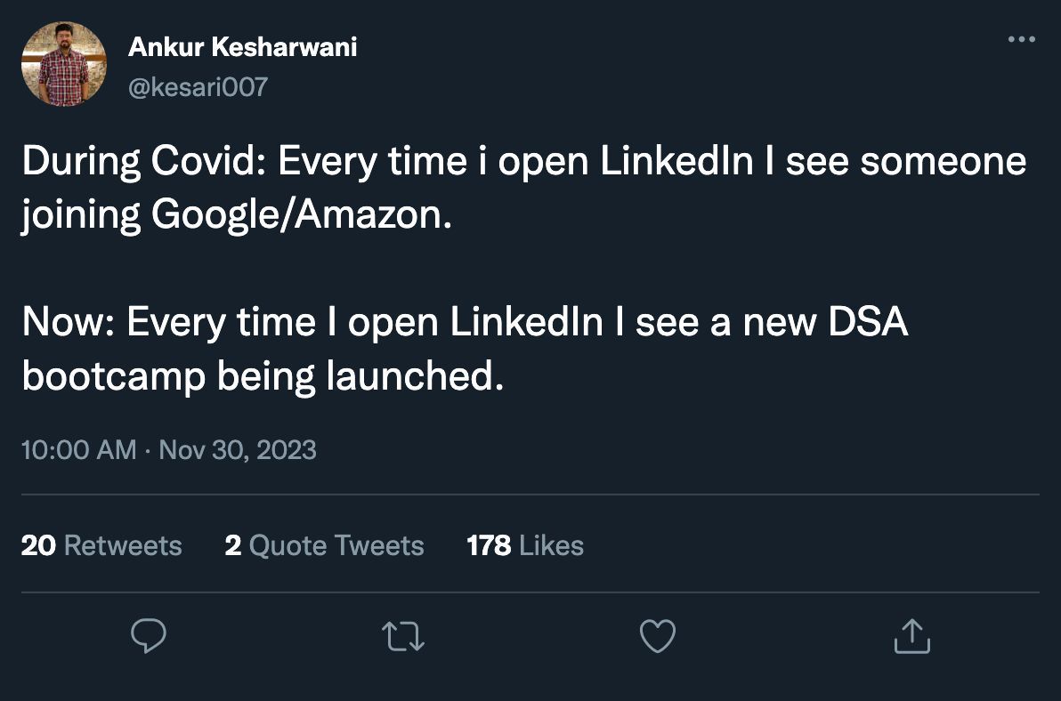Vinayak Gupta on LinkedIn: #code #programming #dsa #bootcamp #meme Vinayak Gupta on LinkedIn: #code #programming #dsa #bootcamp #meme