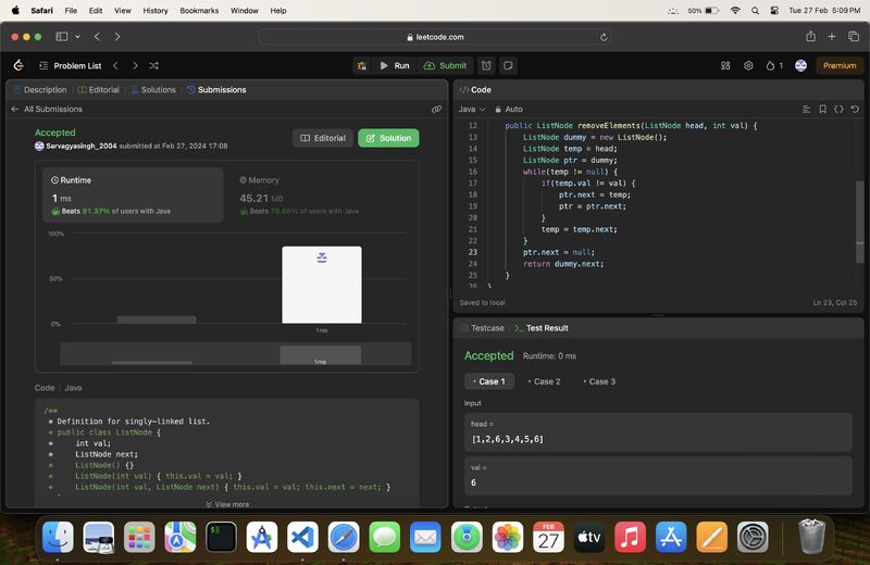 Resolved Linked List Problem on LeetCode | Sarvagya singh posted on the ... Resolved Linked List Problem on LeetCode | Sarvagya singh posted on the ...