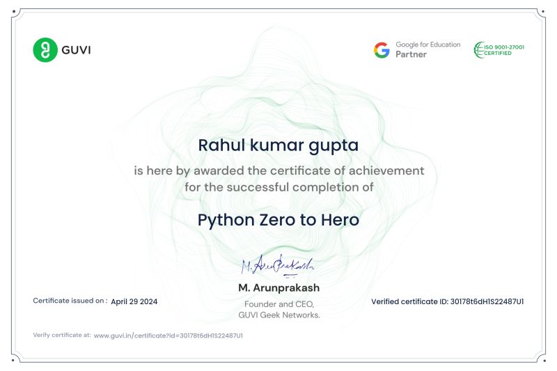 Rahul Kumar Gupta on LinkedIn: #python Rahul Kumar Gupta on LinkedIn: #python