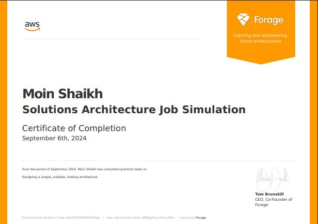 #devtown #aws #solutionarchitecture #internship #certification | Moin ... #devtown #aws #solutionarchitecture #internship #certification | Moin ...