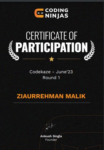 Ziaurrehman Malik on LinkedIn: #codingninjas #round1 #codekaze #result ... Ziaurrehman Malik on LinkedIn: #codingninjas #round1 #codekaze #result ...