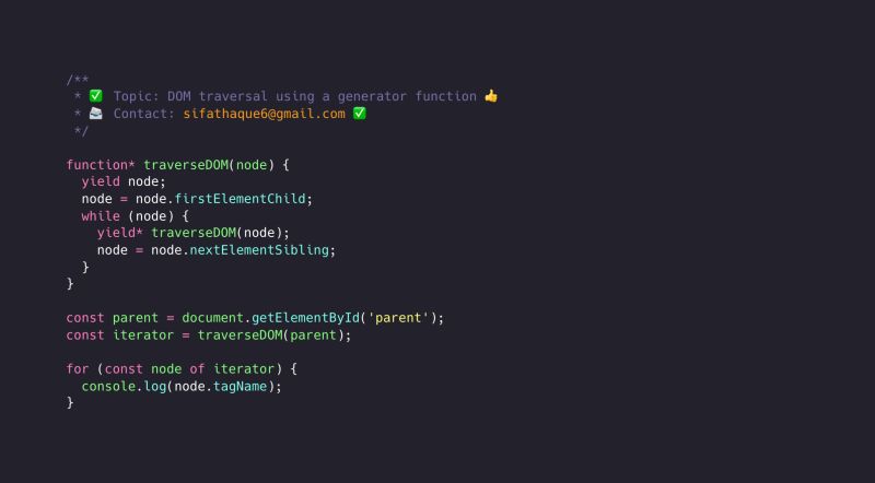 How to perform DOM traversal in #javascript | Sifat Haque posted on the ... How to perform DOM traversal in #javascript | Sifat Haque posted on the ...