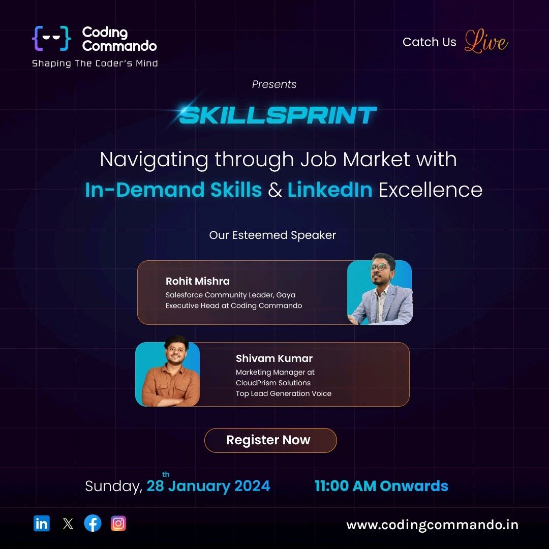 Coding Commando on LinkedIn: Our Speakers for the Webinar 💻🌟 Rohit ... Coding Commando on LinkedIn: Our Speakers for the Webinar 💻🌟 Rohit ...