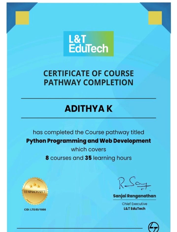 #python #webdevelopment #lntedutech #programming #coding… | Adithya K #python #webdevelopment #lntedutech #programming #coding… | Adithya K