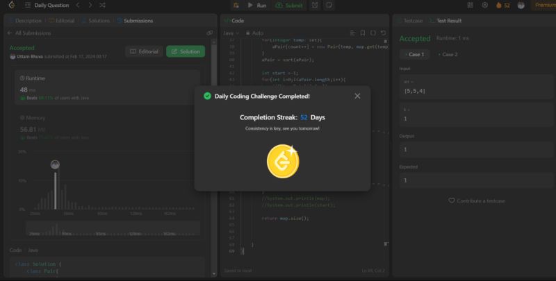 Celebrating 50+ days of coding on LeetCode | Uttam Bhuva posted on the ... Celebrating 50+ days of coding on LeetCode | Uttam Bhuva posted on the ...