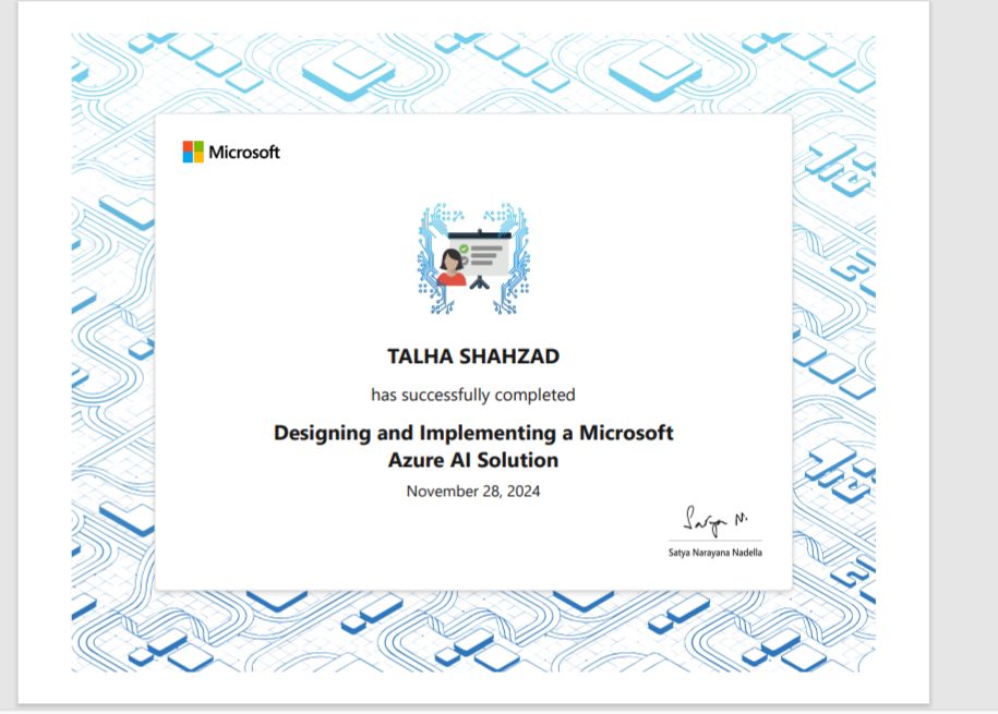 Talha Shahzad on LinkedIn: #microsoftazure #artificialintelligence # ... Talha Shahzad on LinkedIn: #microsoftazure #artificialintelligence # ...