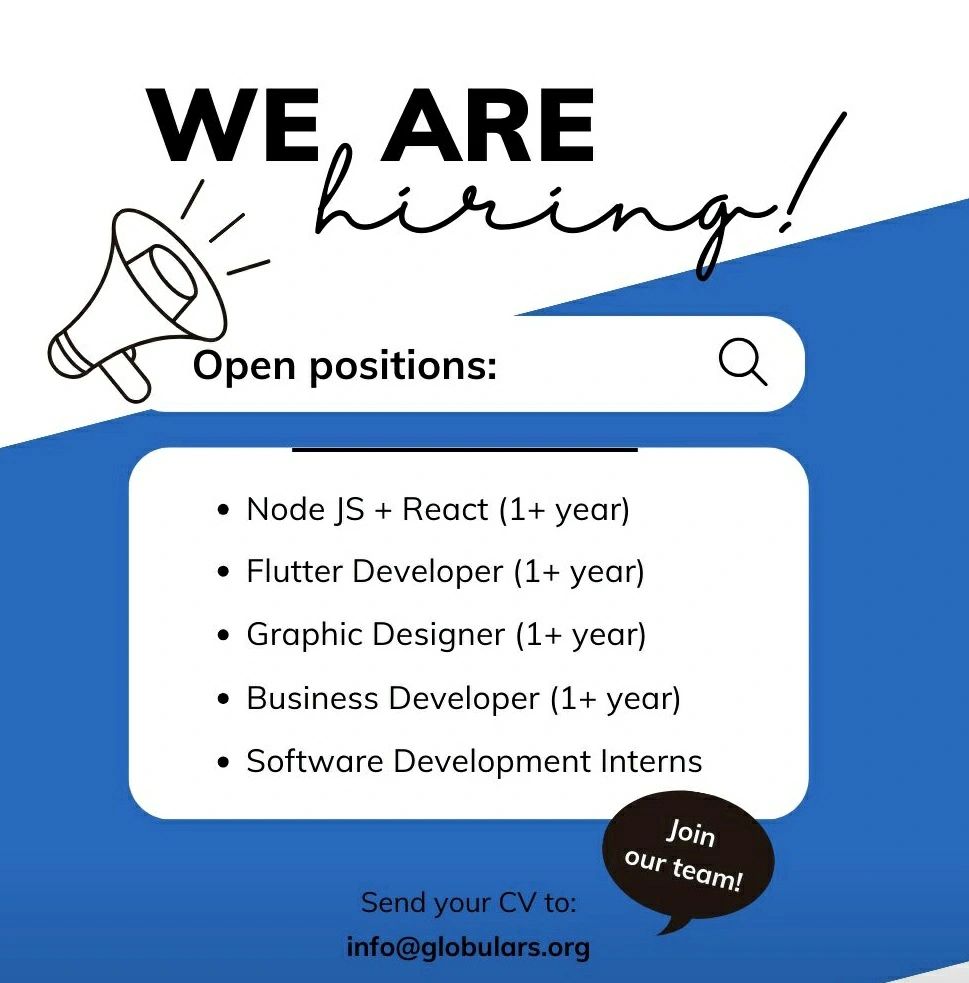#hiring #nodejs #flutter #graphicdesigner #businessdeveloper #interns ... #hiring #nodejs #flutter #graphicdesigner #businessdeveloper #interns ...