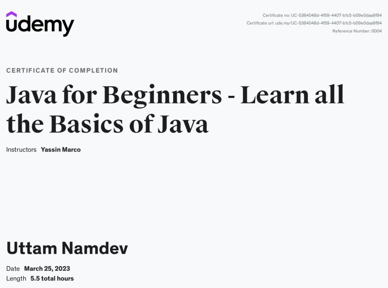 Uttam Namdev on LinkedIn: #java #share #javadeveloper #udemy Uttam Namdev on LinkedIn: #java #share #javadeveloper #udemy
