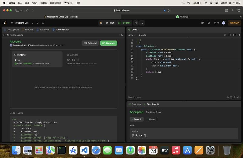 #linkedlists #leetcode #mentorship #codingjourney | Sarvagya singh #linkedlists #leetcode #mentorship #codingjourney | Sarvagya singh