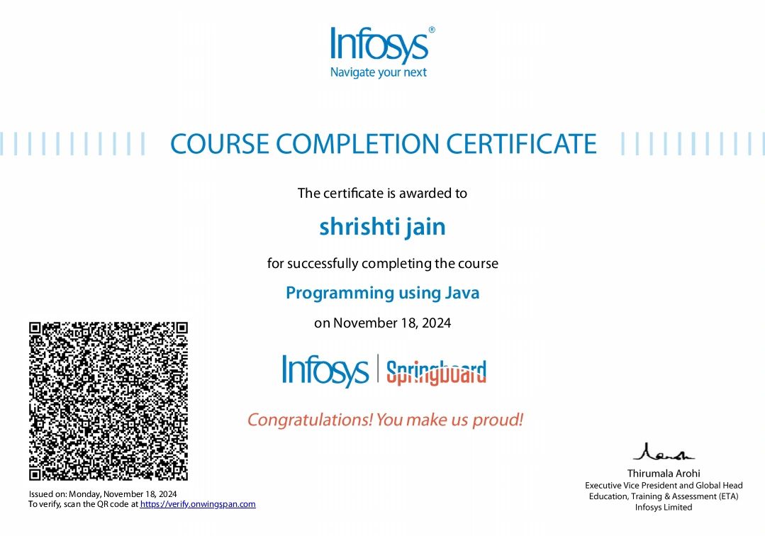 Shrishti Jain on LinkedIn: #javaprogramming #professional #learning # ... Shrishti Jain on LinkedIn: #javaprogramming #professional #learning # ...