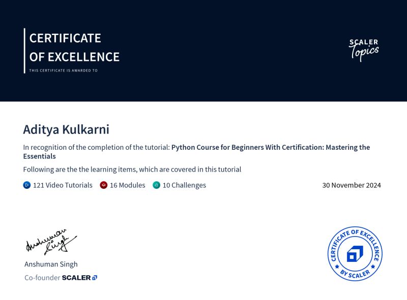 Aditya Kulkarni on LinkedIn: #pythonprogramming #programmingskills Aditya Kulkarni on LinkedIn: #pythonprogramming #programmingskills