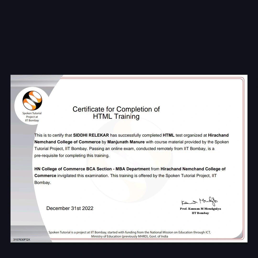 Siddhi Relekar on LinkedIn: 🎉 Presented to Siddhi Mahesh Relekar in ... Siddhi Relekar on LinkedIn: 🎉 Presented to Siddhi Mahesh Relekar in ...