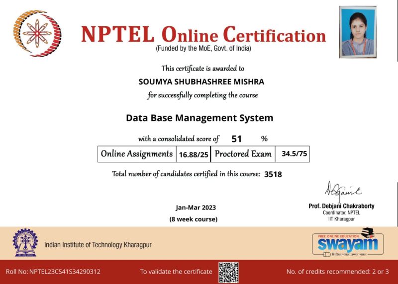 #nptel #swayam #dbms #databasemanagement #lifelonglearning… | Soumya ... #nptel #swayam #dbms #databasemanagement #lifelonglearning… | Soumya ...