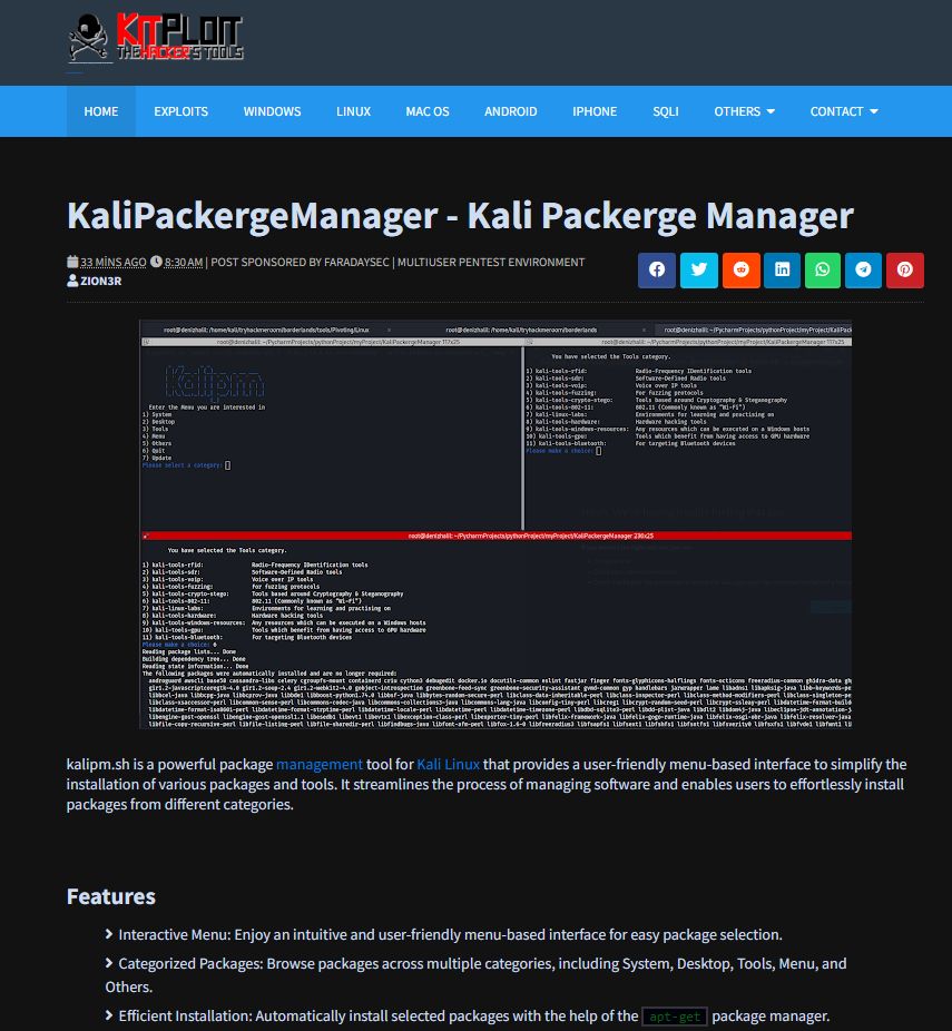 My tool called kaliPackergeManager published on kitploit | Halil ... My tool called kaliPackergeManager published on kitploit | Halil ...