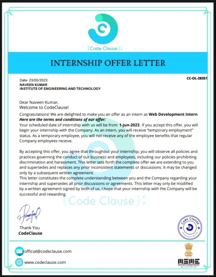 Naveen Kumar on LinkedIn: #internship #opportunity #codeclause # ... Naveen Kumar on LinkedIn: #internship #opportunity #codeclause # ...