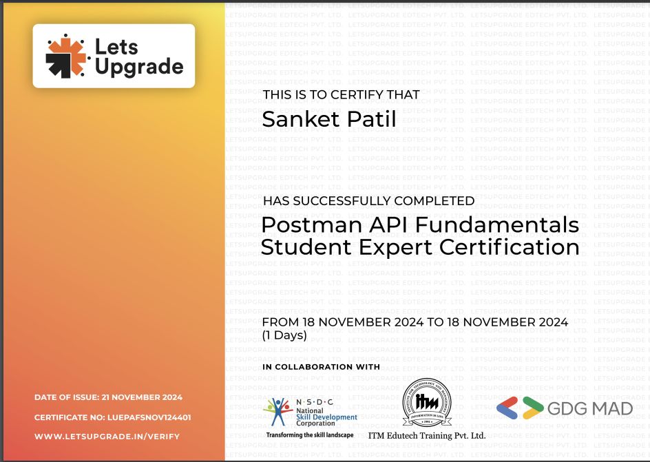 SANKET PATIL on LinkedIn: #apifundamentals #postman #learningjourney # ... SANKET PATIL on LinkedIn: #apifundamentals #postman #learningjourney # ...