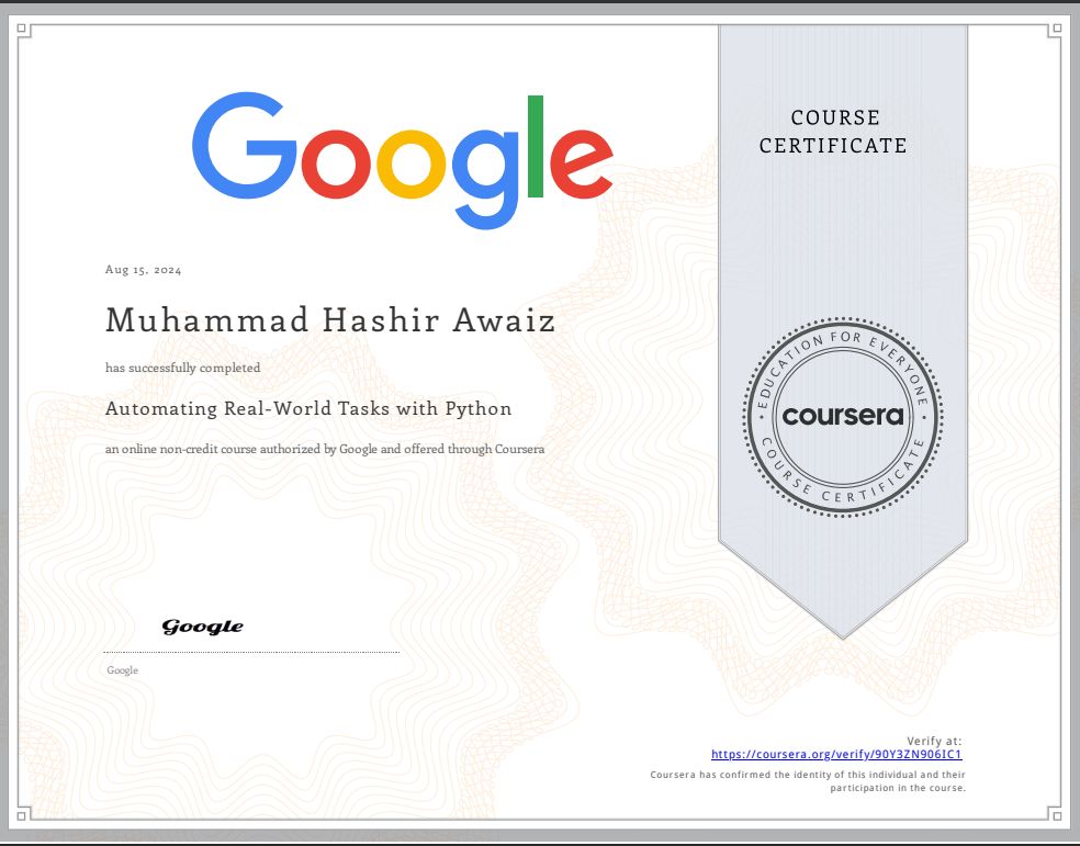 Finished Automating Real-World Tasks with Python | Muhammad Hashir ... Finished Automating Real-World Tasks with Python | Muhammad Hashir ...