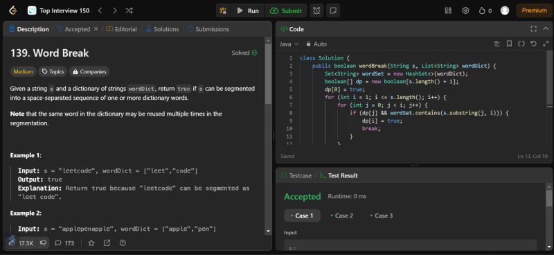 Varnika Som on LinkedIn: #100daysofcode #leetcode #wordbreak # ... Varnika Som on LinkedIn: #100daysofcode #leetcode #wordbreak # ...